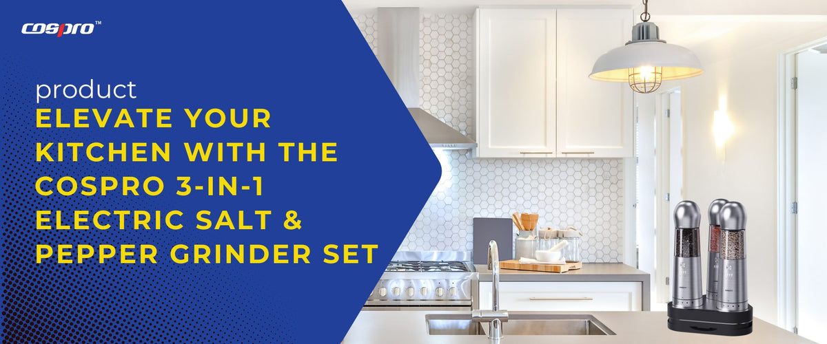Elevate Your Kitchen with the COSPRO 3-in-1 Electric Salt & Pepper Grinder – COSPRO USA